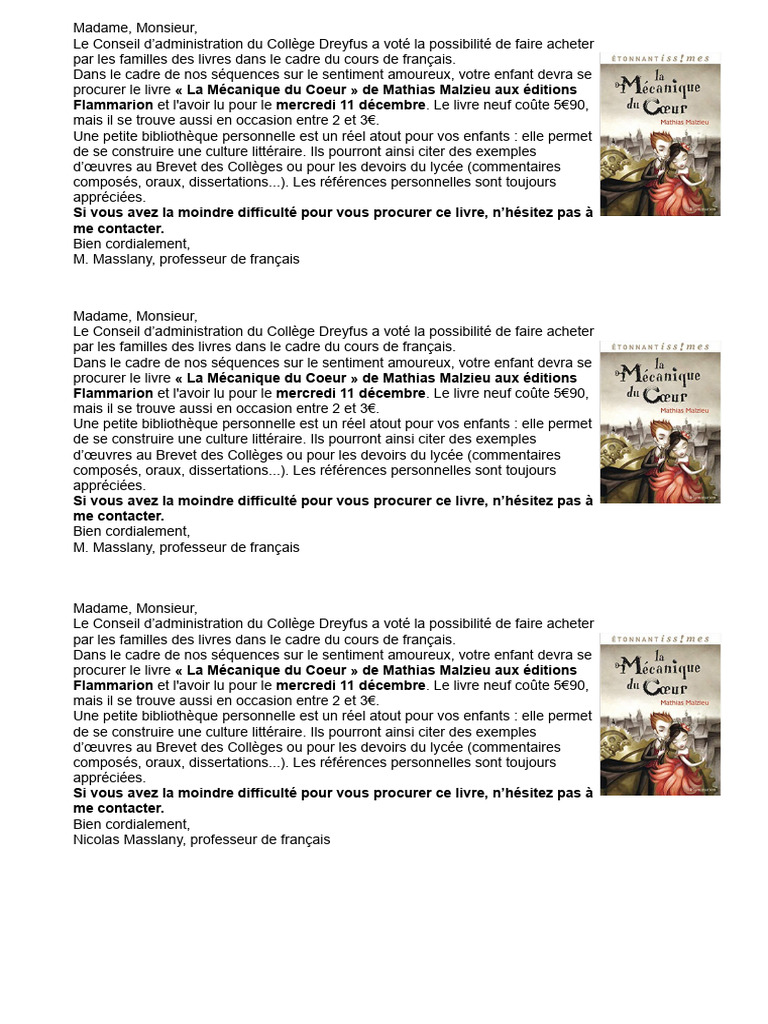 Achat du livre "La Mécanique du Coeur" | PDF