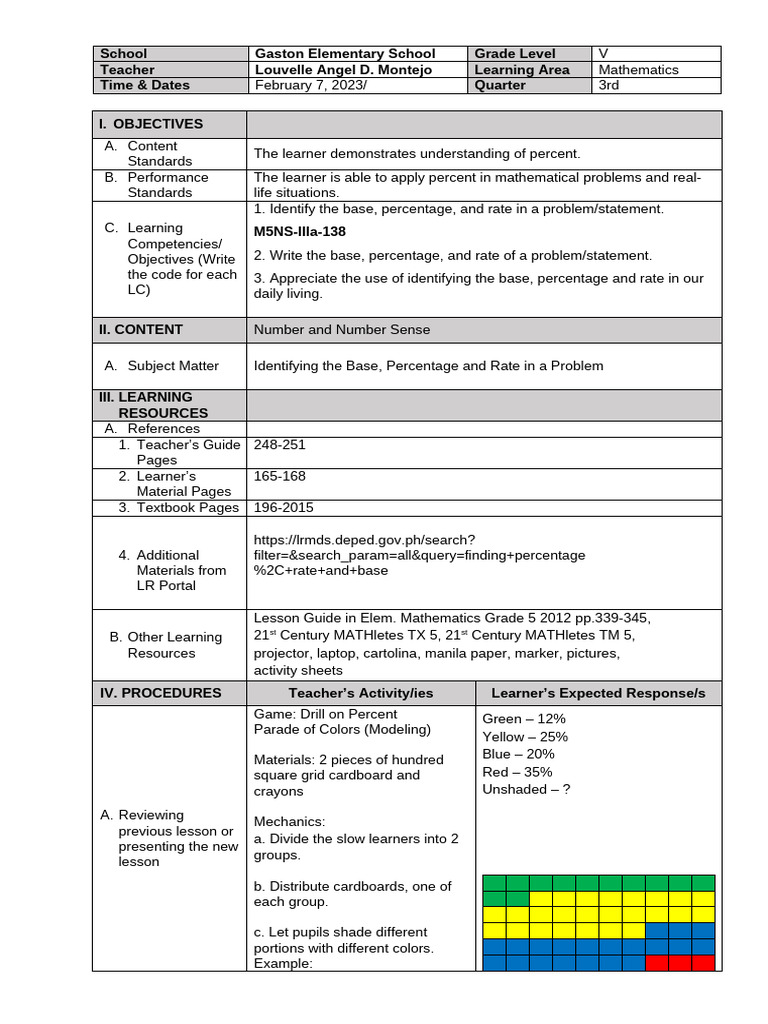 DLP Demo - Identify Percentage, Base, Rate | PDF | Malnutrition ...