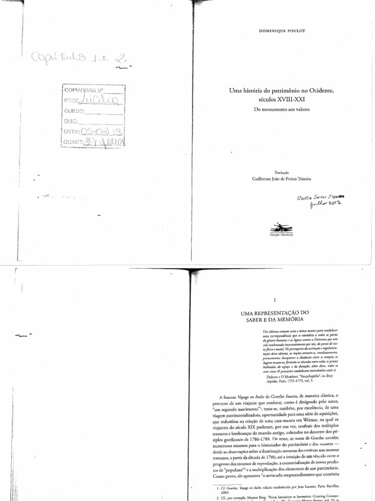 POULOT-Uma História Do Patrimônio No Ocidadente | PDF