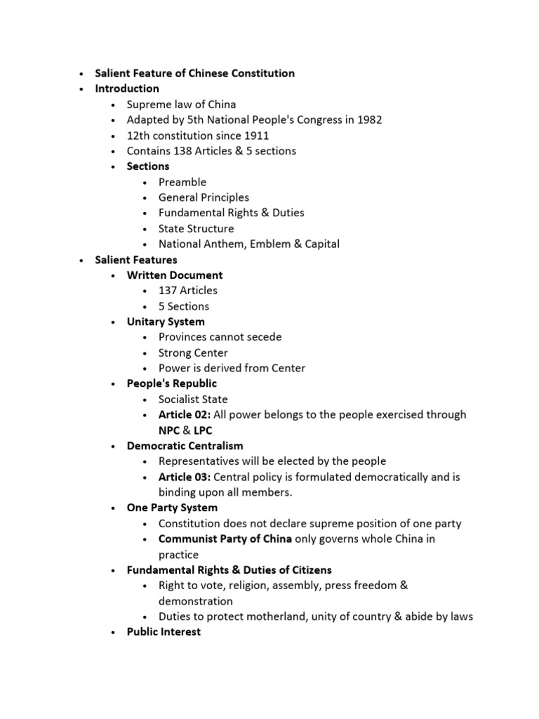 Chinese Constitution | PDF
