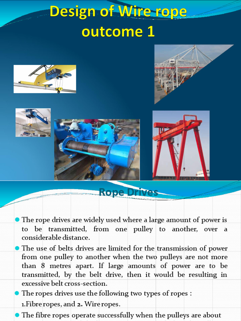 Wire Rope Drive Design and Calculations | PDF | Rope | Wire