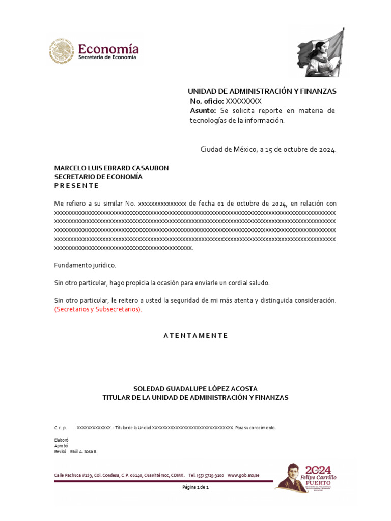 Formato de Oficios UAF | PDF
