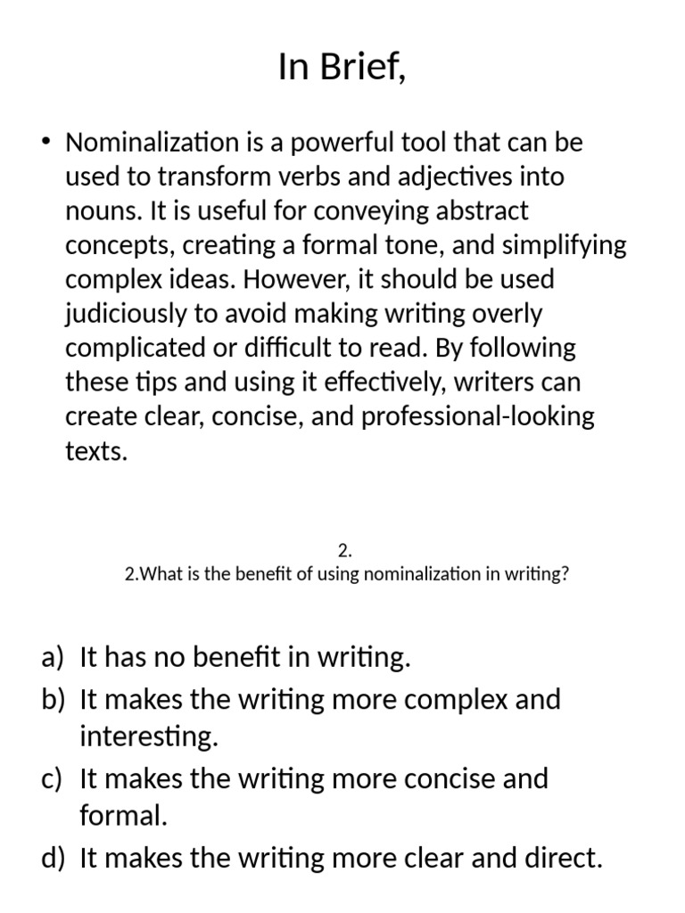 Exercises in Nominalization | PDF | Noun | Languages