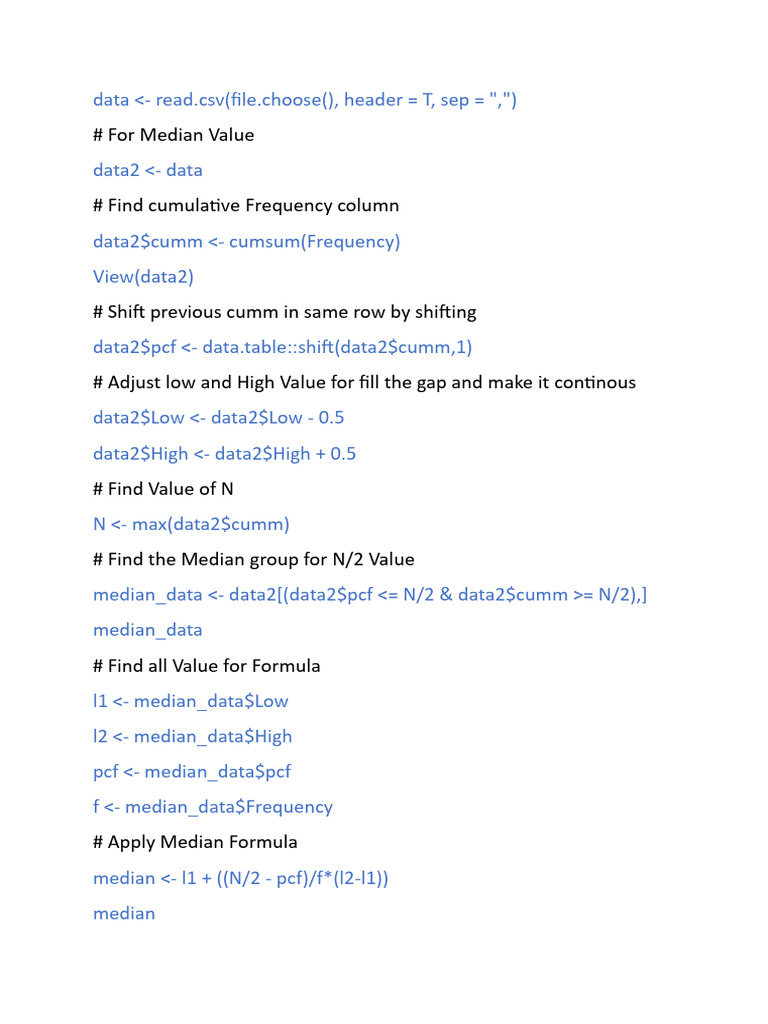 Median & Mode Code | PDF