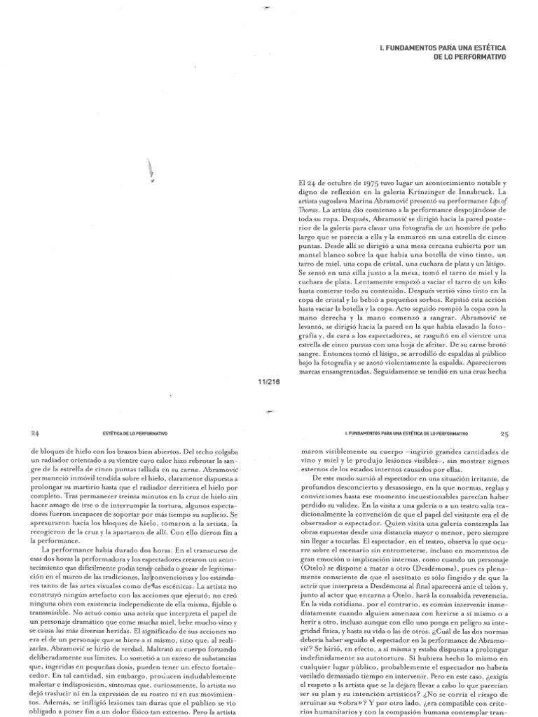 FISCHER-LICHTE, Erika. (2004). I. Fundamentos para una estetica de lo ...