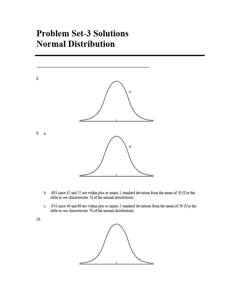 Normal Distribution Problem Set Solutions | PDF | Statistical Theory | Probability Theory