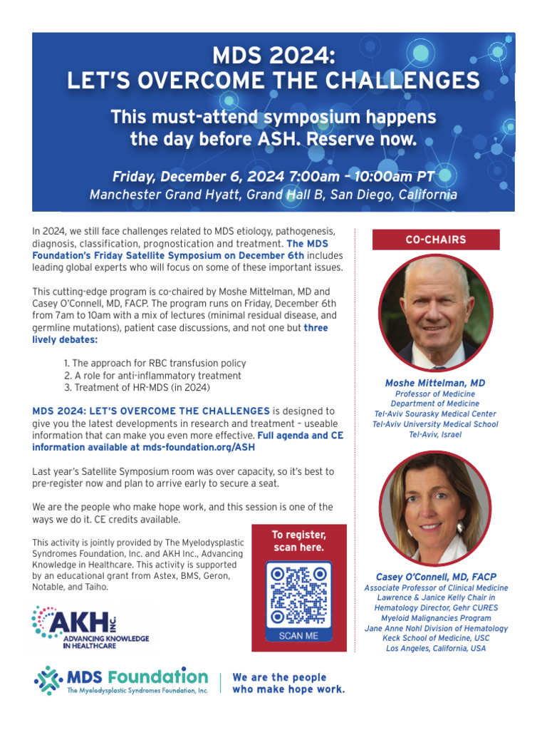 MDSF_ASH 2024_FLYER_2024_final | PDF | Epidemiology | Health Care