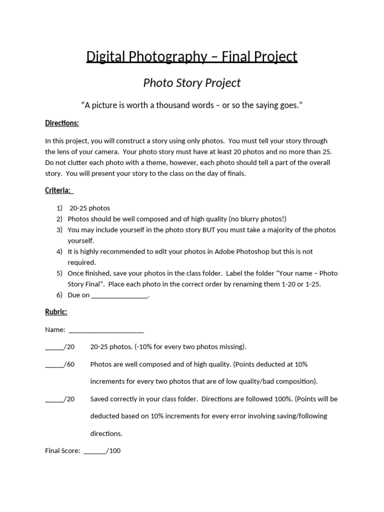 Aiden Carter - Photo Story Project - Final 2022 | PDF