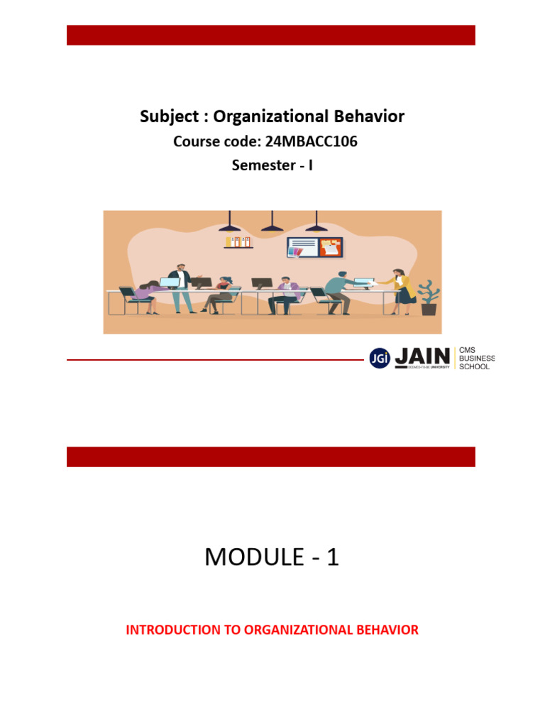 Student Ref - OB Module-1-Aug24 | PDF | Organizational Behavior | Diversity (Business)