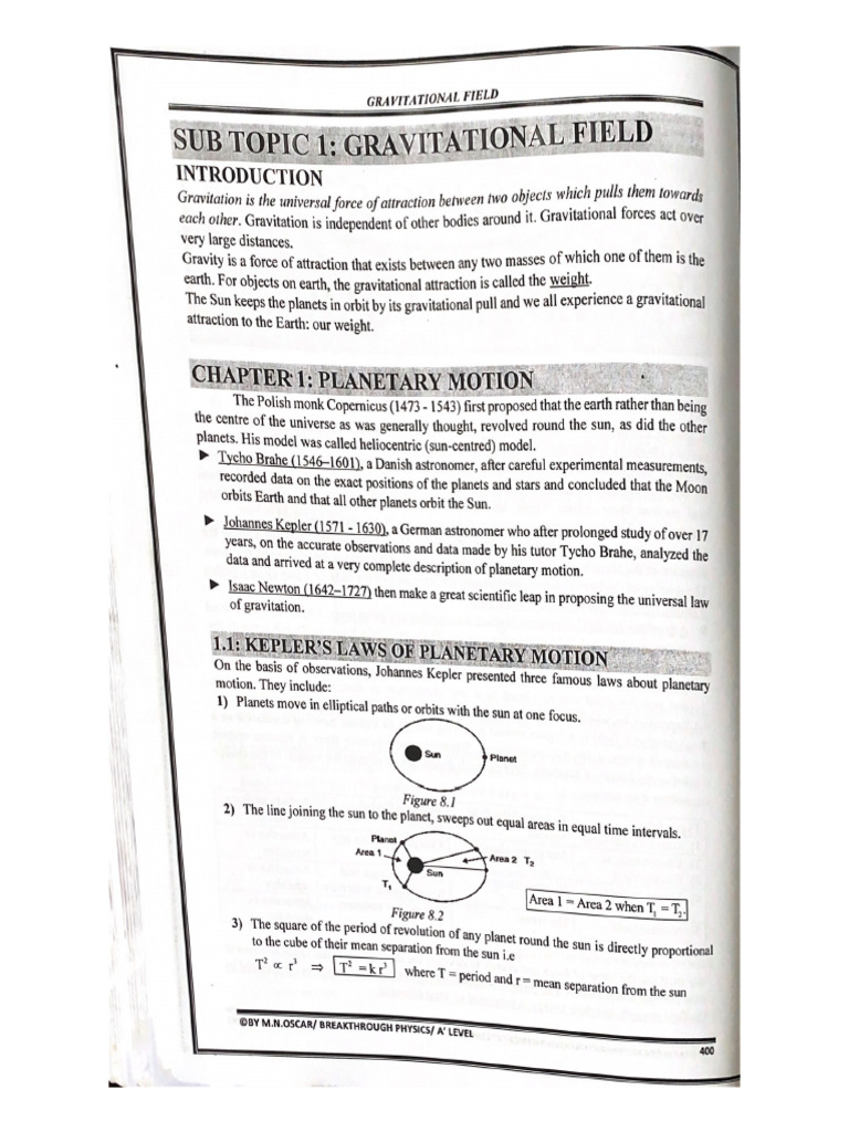 7 Sub Topic 1 Gravitational Field | PDF