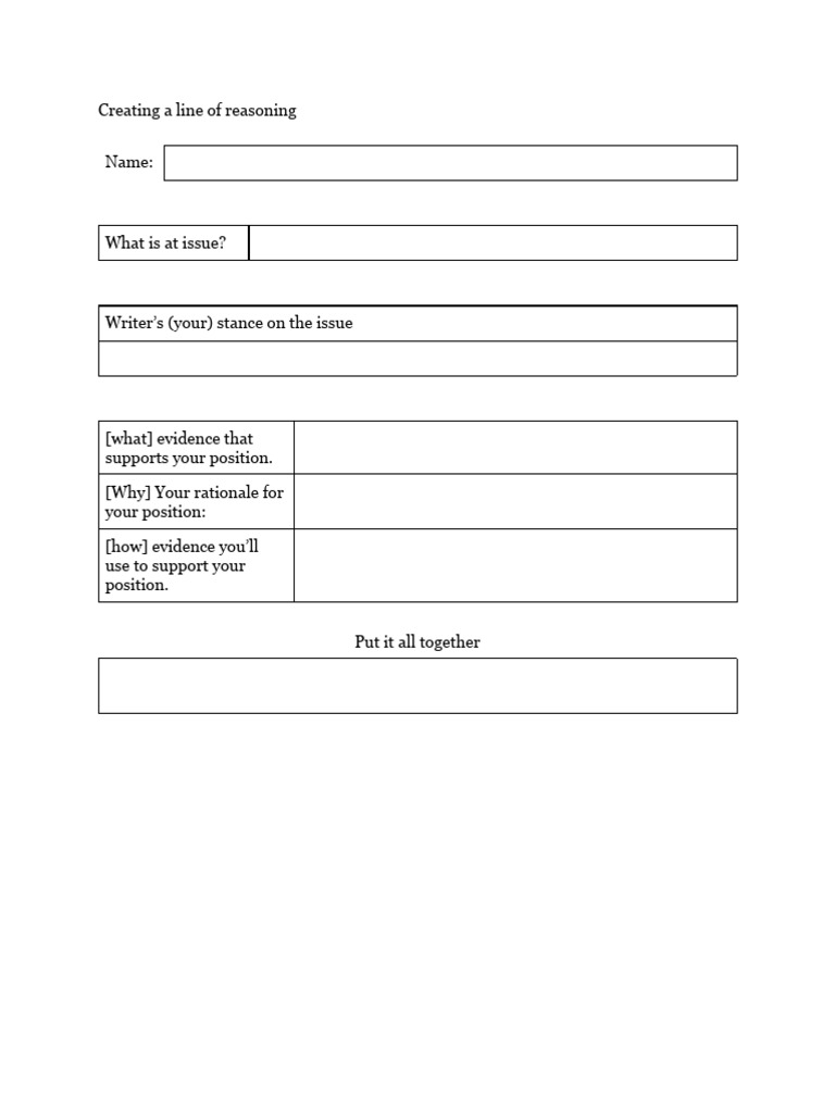 Creating A Line of Reasoning For Argument | PDF