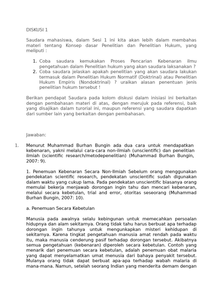 Diskusi 5 Metode Penelitian | PDF