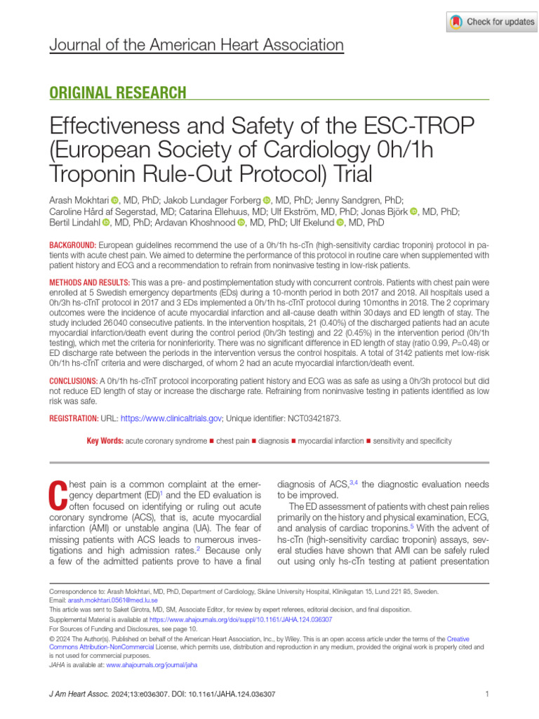 effectiveness esc | PDF | Myocardial Infarction | Cardiovascular Diseases