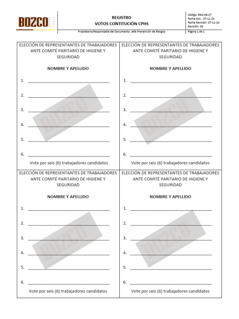 4° Votos Contitución CPHS | PDF