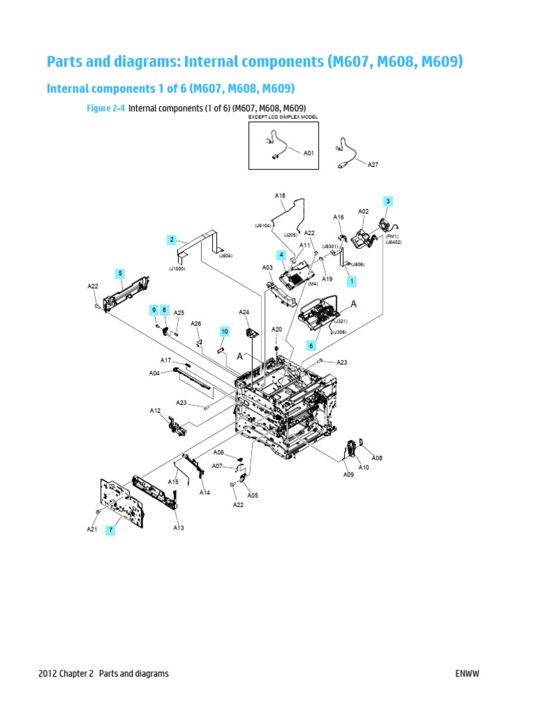 hp-laserjet-enterprise-m608-internal-components-1-of-6 | PDF