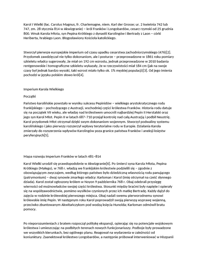 Karol I Wielki | PDF