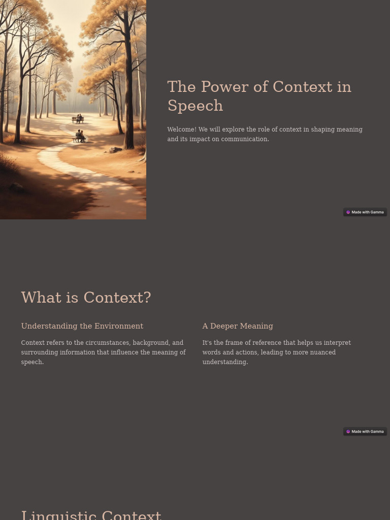 The Power of Context in Speech | PDF | Communication | Nonverbal ...