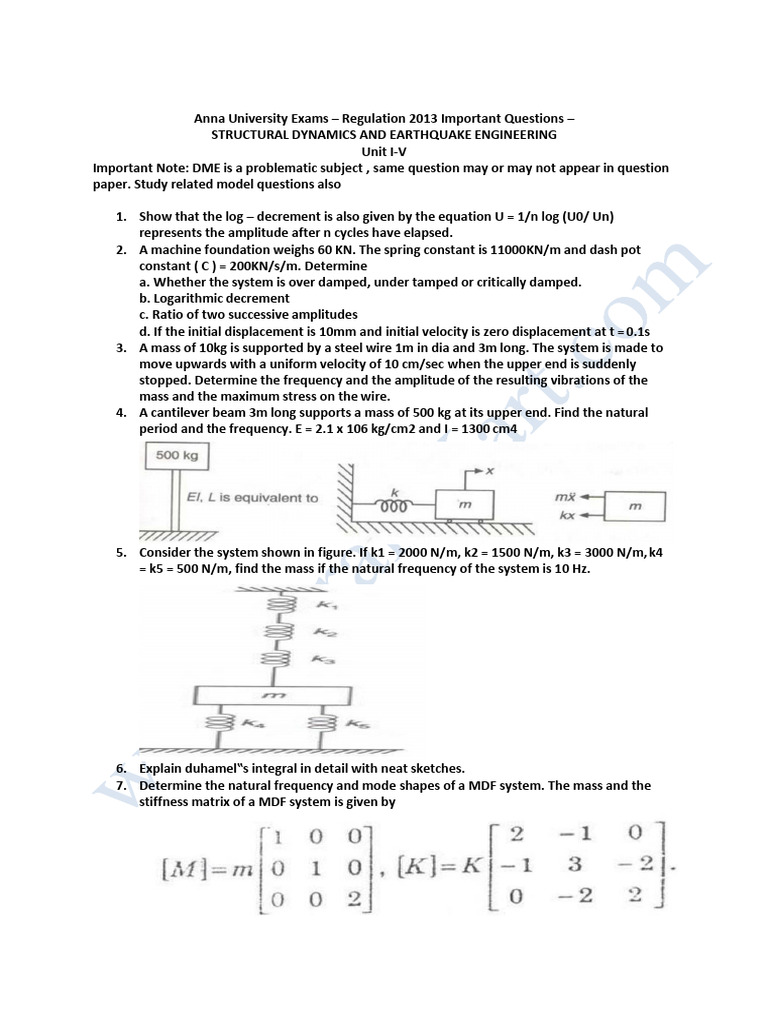 053 - CE8021, CE6701 Structural Dynamics and Earthquake Engineering ... 053 - CE8021, CE6701 Structural Dynamics and Earthquake Engineering ...
