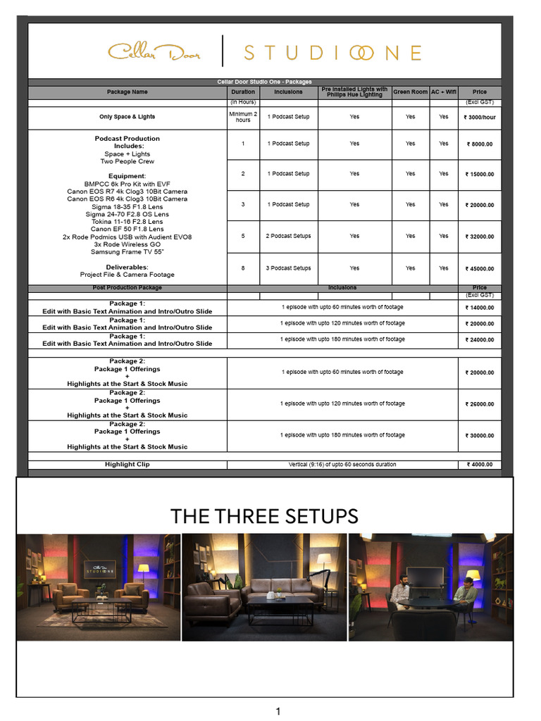 CD+Studio+One+ +podcast+ +Rate+Card | PDF | Canon Inc. | Imaging