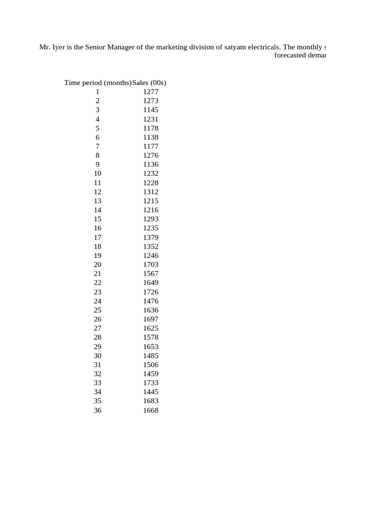 Forecasting Class Exercises | PDF | Errors And Residuals | Teaching ...
