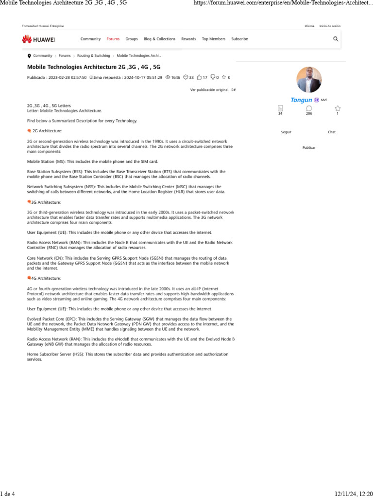 Mobile Technologies Architecture 2G ,3G , 4G , 5G | PDF | Mobile ...