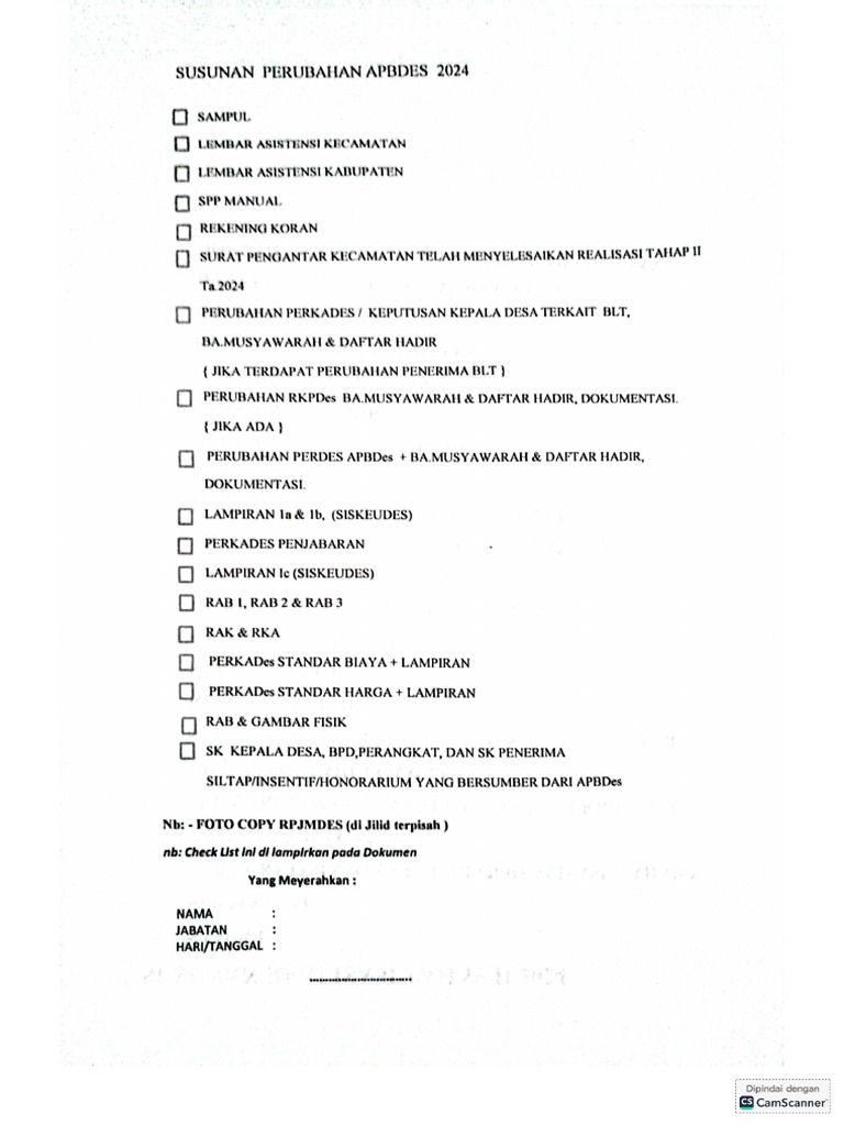 Susunan Perubahan Apbdes | PDF