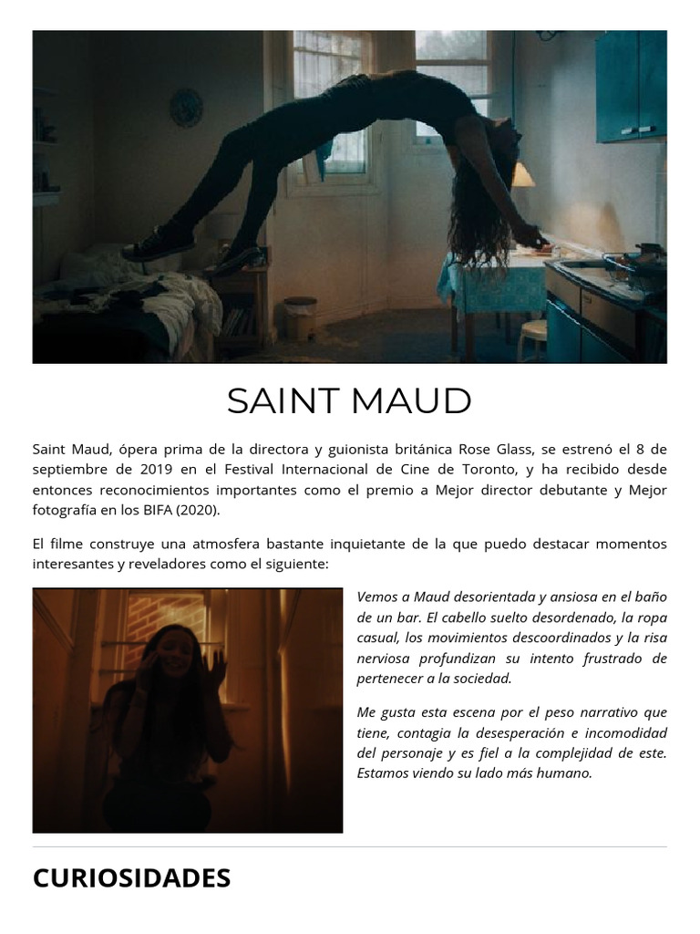 TRABAJO SAINT MAUD | PDF | Temor