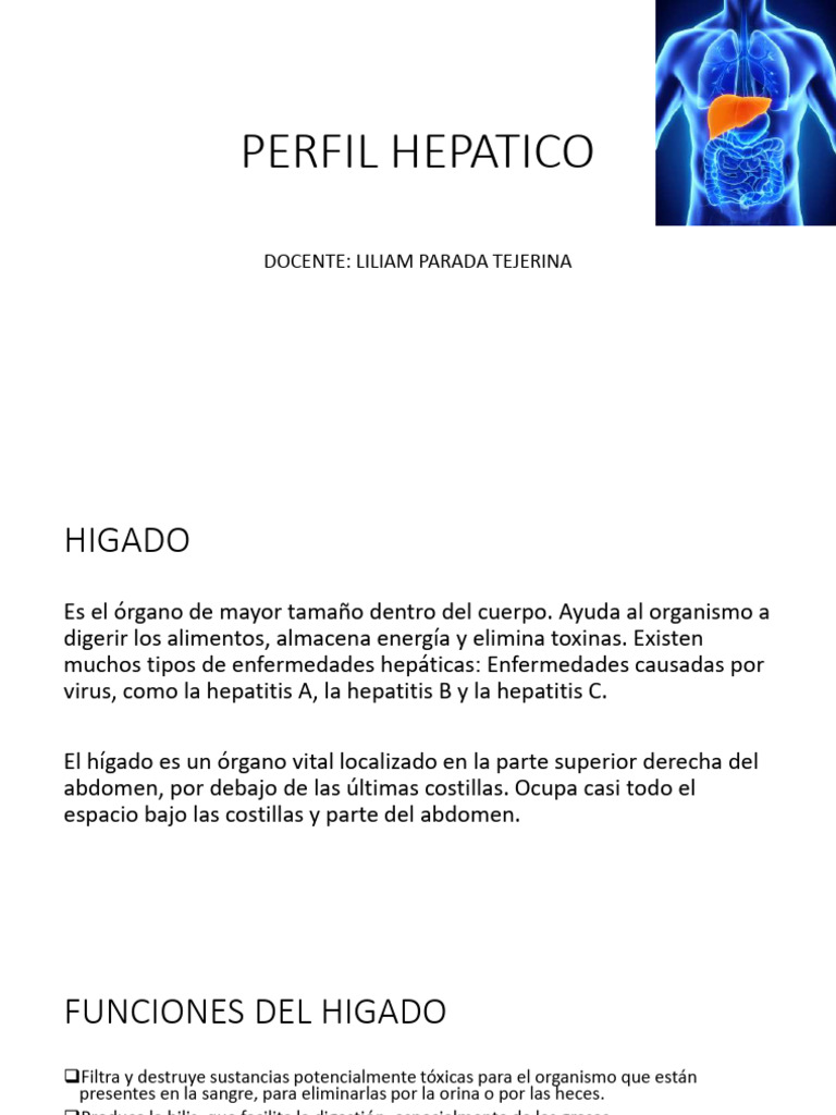 Tema 6 Perfil Hepatico | PDF | Transaminasa | Hígado
