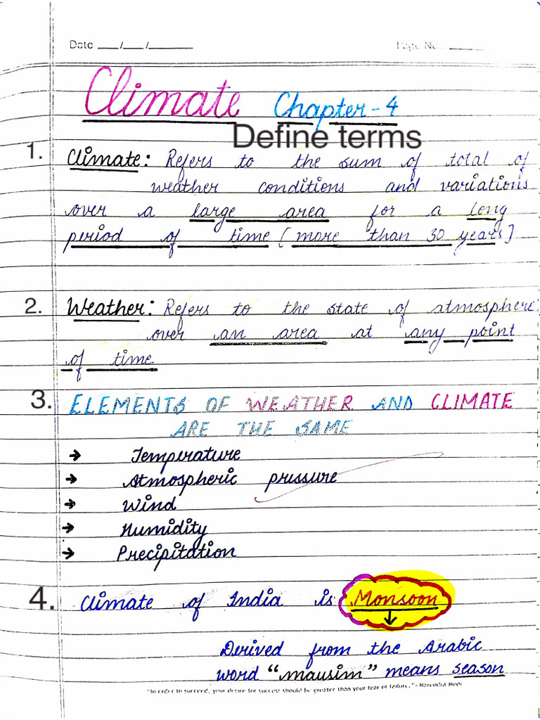 Class.9th Geography ch.4 Climate | PDF