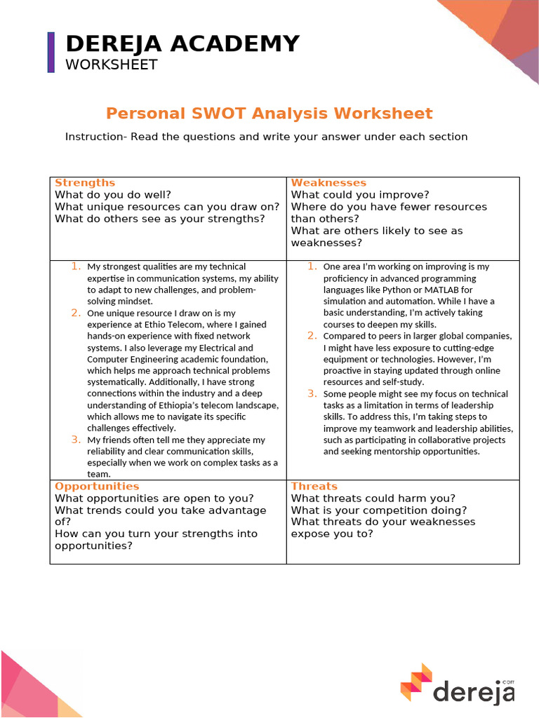 Activity1 - DA - Swot Analysis | PDF | Leadership | Telecommunications