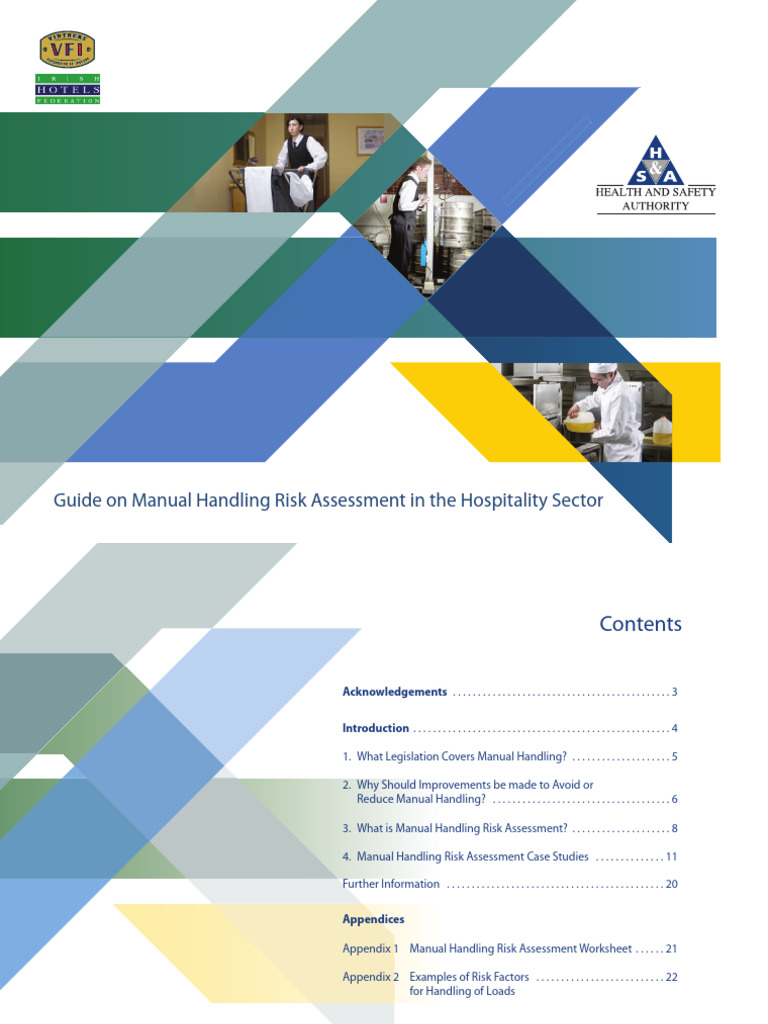 HSA.IE guide on manual handling risk assessment in hospitality sector ...