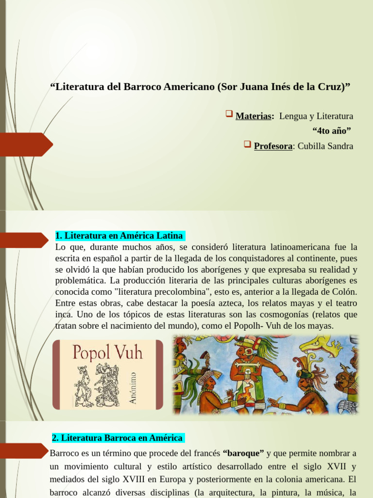 Barroco Americano: Sor Juana Inés de la Cruz | PDF | Barroco ...