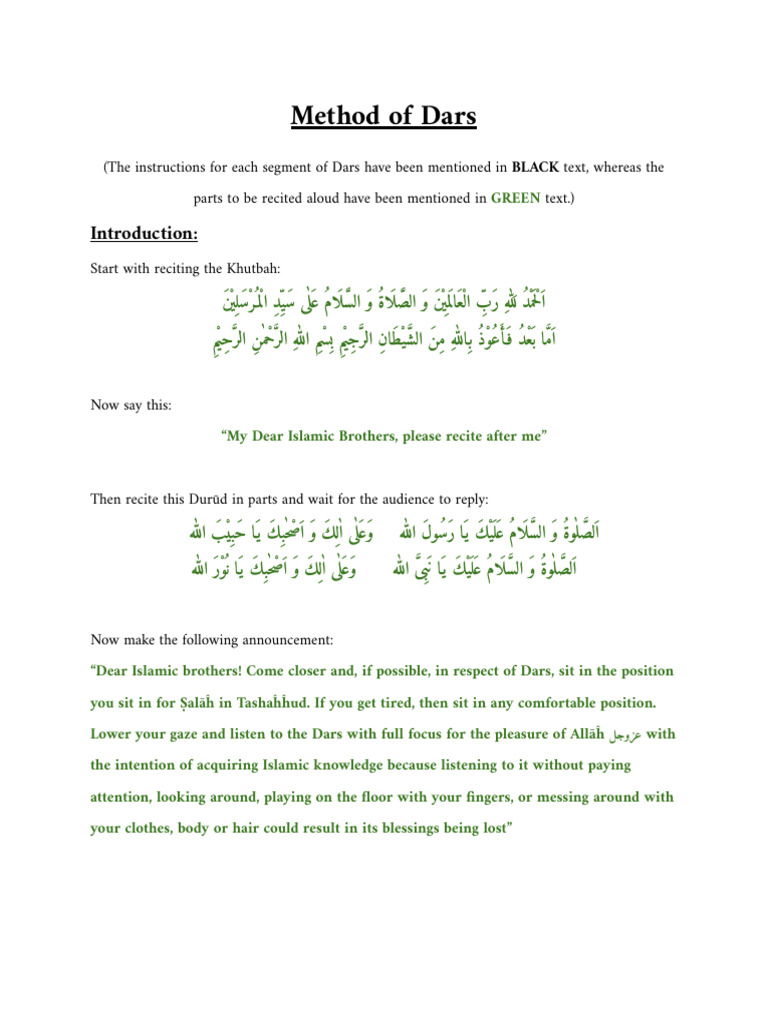 Method of Dars | PDF | Abrahamic Religions | Semitic Words And Phrases
