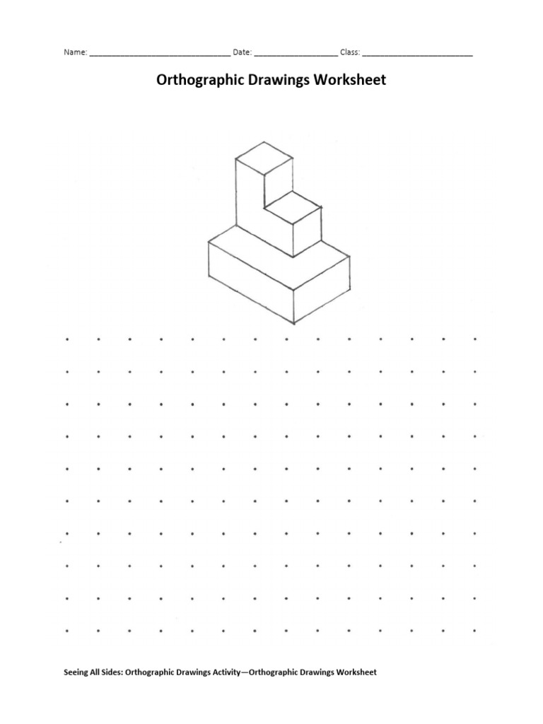 Cub Spatviz Lesson01 Activity2 Orthographic-Drawings-Worksheet v2 Tedl-1 | PDF