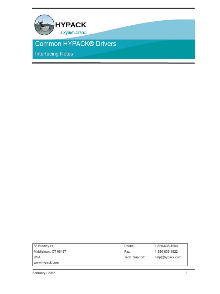 2018 Common HYPACK Drivers | PDF | Global Positioning System | Surveying