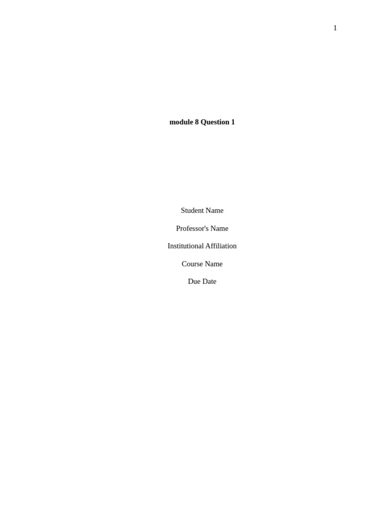 Module 8 Question 1.Edited (1)[1] | PDF | Nursing | Academic Degree