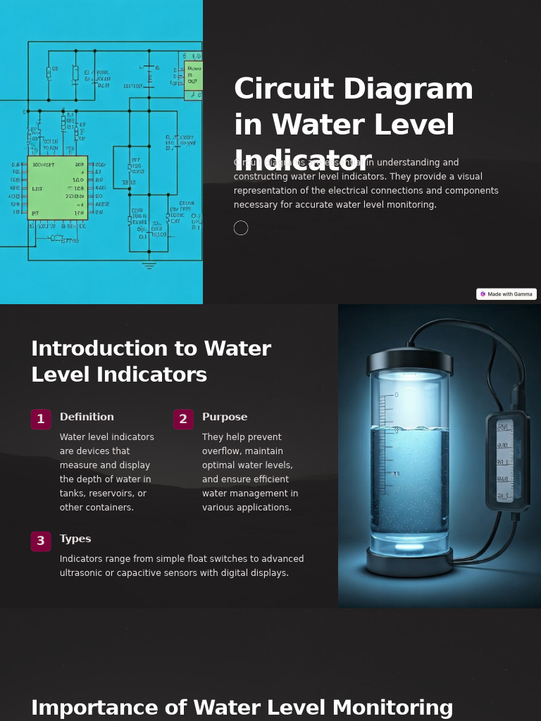 Circuit Diagram in Water Level Indicator | PDF | Power Supply | Sensor