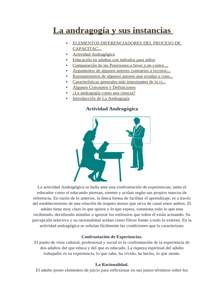 Andragogía: Claves para el Aprendizaje Adulto | PDF | Aprendizaje | Adultos