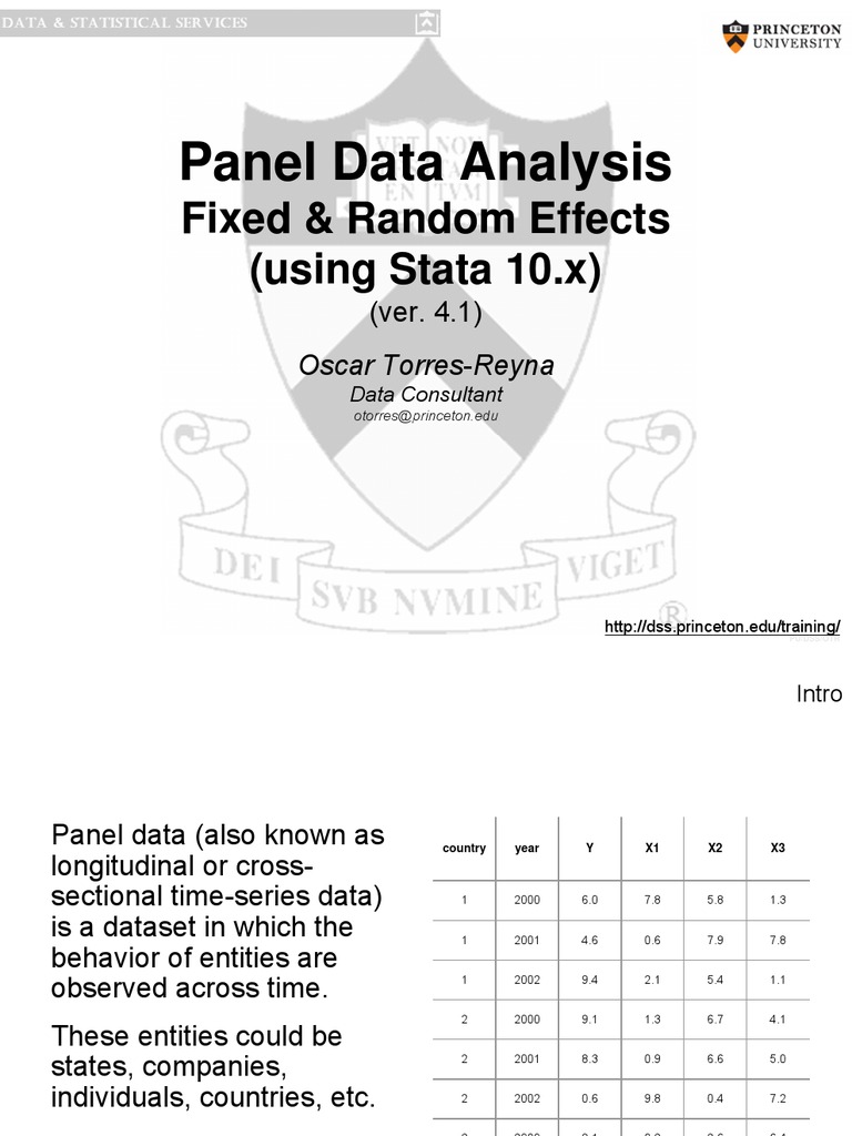 Panel Data Analysis Fixed And Random Effects Using Stata 10x Pdf