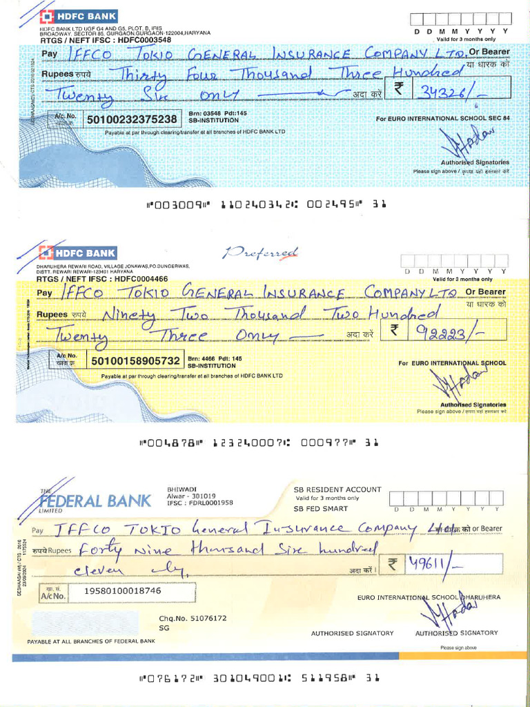 Building Insurance Cheques | PDF