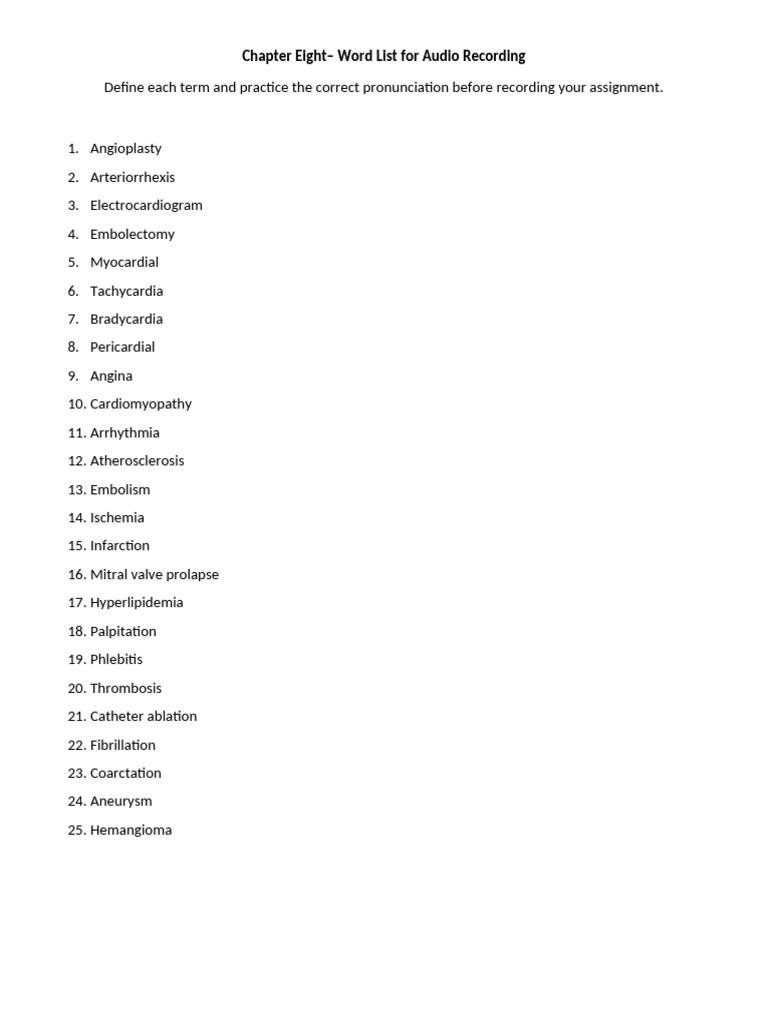 Chapter 8 Word List-2 | PDF