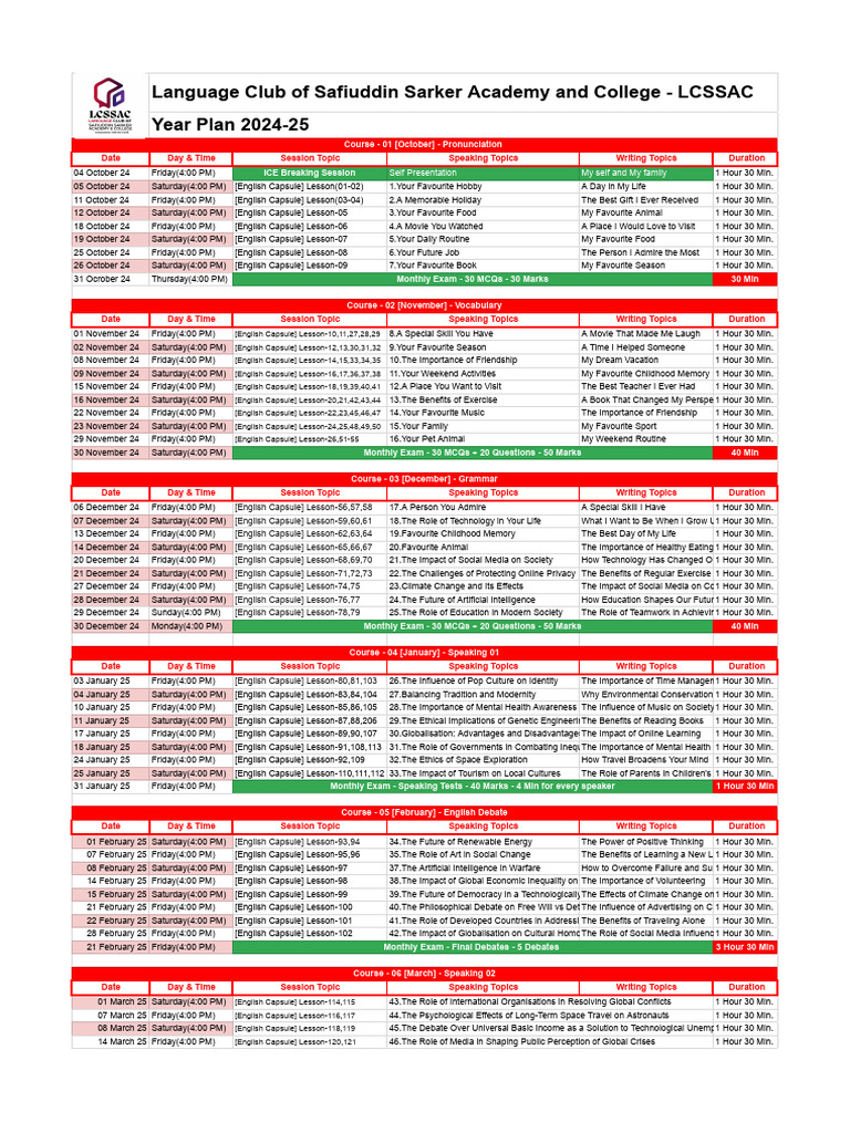 Year Plan 2024-25 - Google Drive | PDF | English Language | Psychology