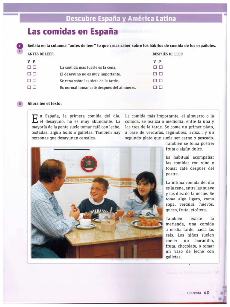 Las Comidas en Espana | PDF | Cena | Almuerzo