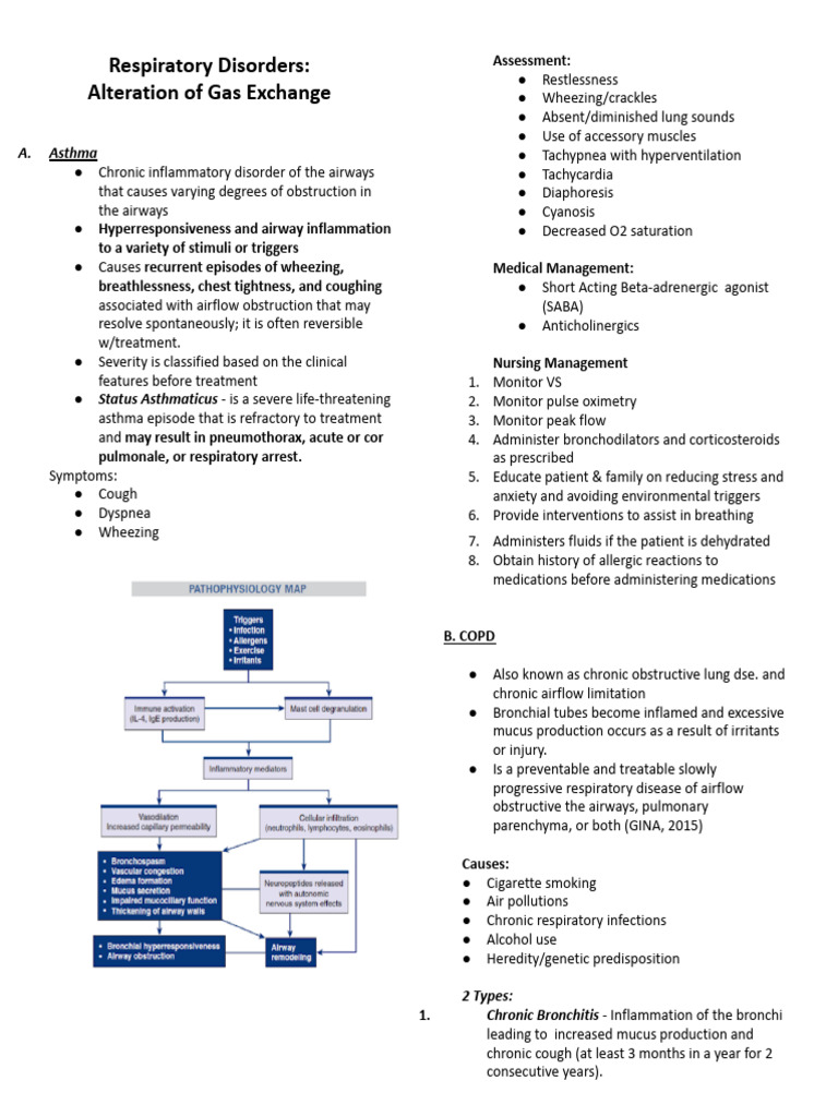 Respiratory Disorders Handouts | PDF | Chronic Obstructive Pulmonary ...