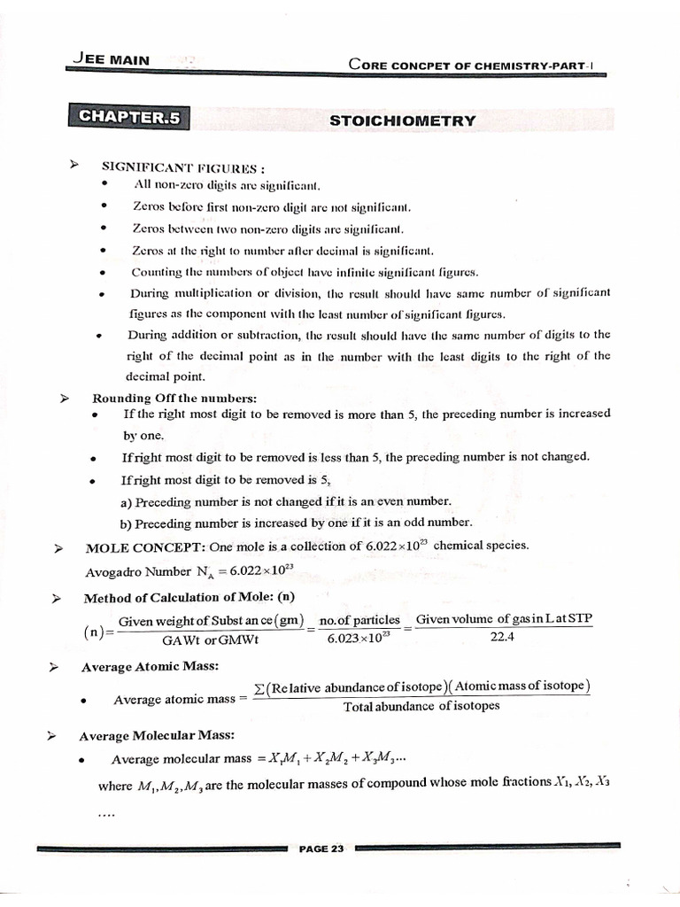 Stoichiometry core concepts | PDF