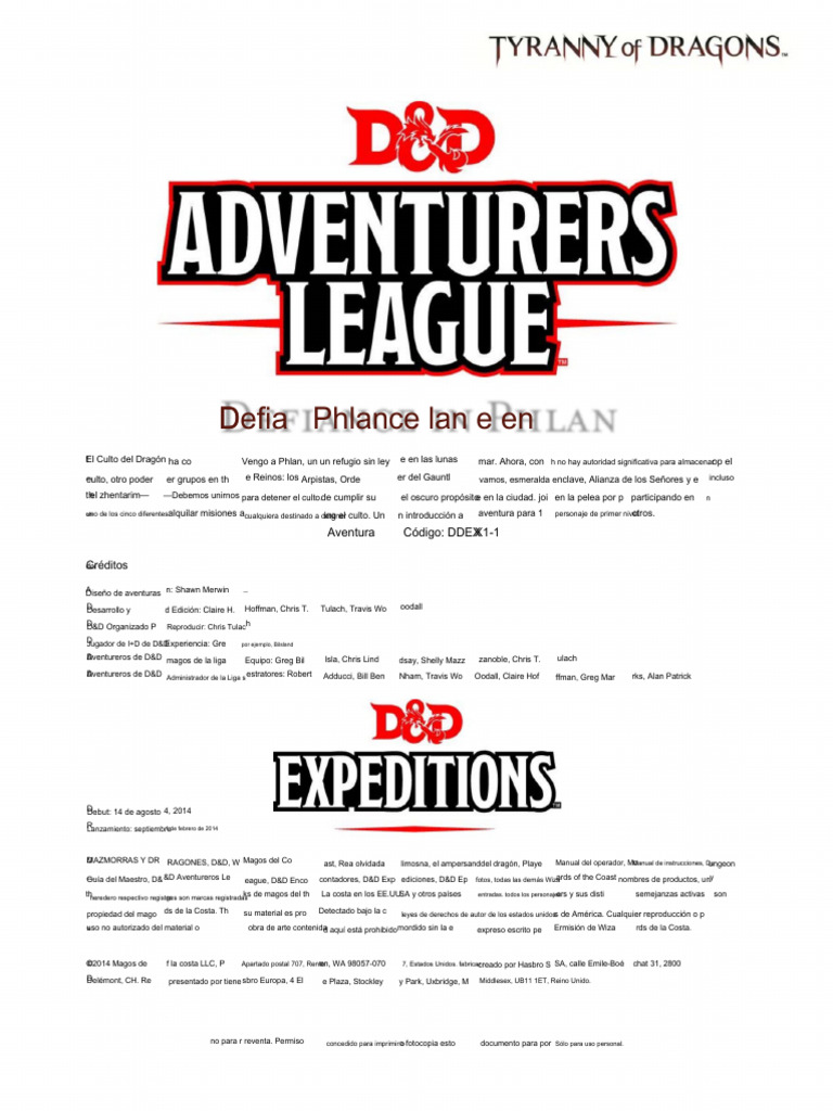 DDEX1-1 - Defiance - in - Phlan ES | PDF | Calabozos y Dragones | Juegos de rol