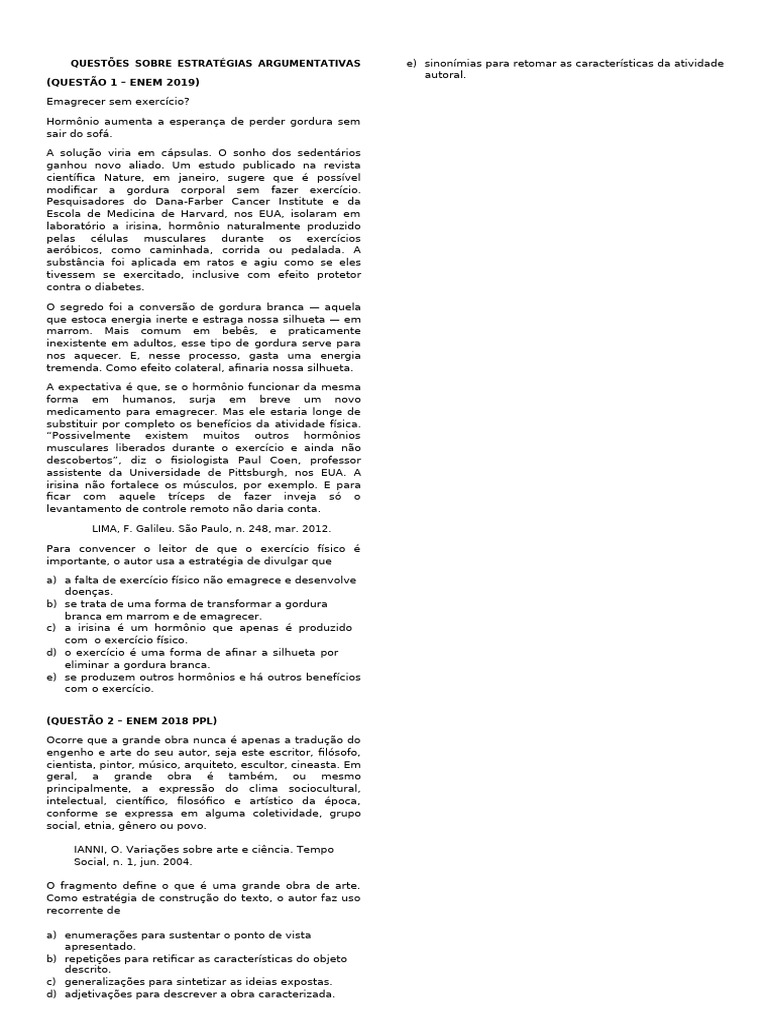 Estratégias Argumentativas no ENEM | PDF | Science | Economia