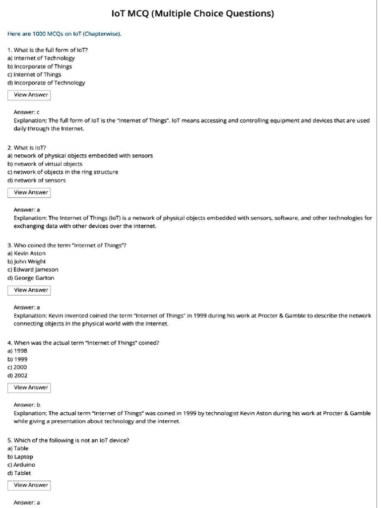 تجميع نماذج لمادة Iot | PDF