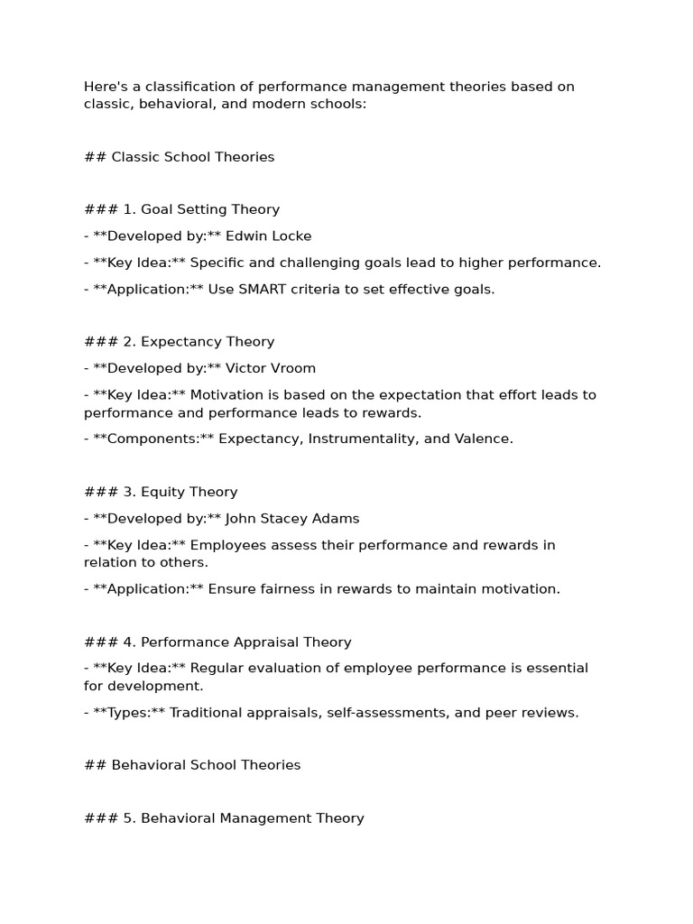 Performance Management Theorys | PDF | Motivation | Motivational