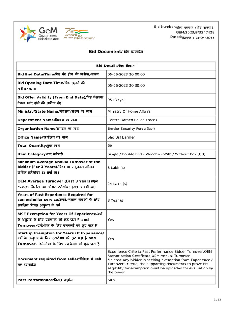 Bid Document | PDF | Accountant | Specification (Technical Standard)